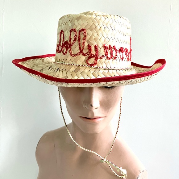 Vintage | Accessories | Vintage Straw Chain Stitched Embroidered ...